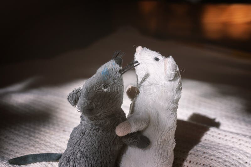 Two toy mouses stock photo. Image of children, grey - 150250552