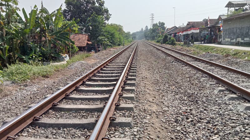 Two track railroad stock photo. Image of railroad, railway - 288608622