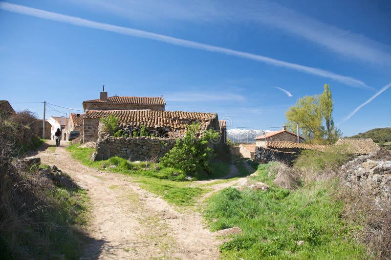 Two tracks to the village stock image. Image of street - 10626597
