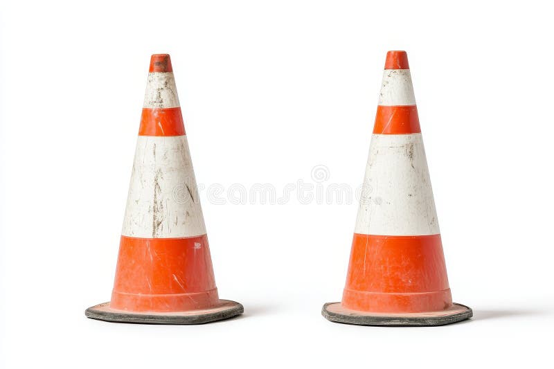 Two Traffic Cones Isolated on a White Background these Traffic Cones ...