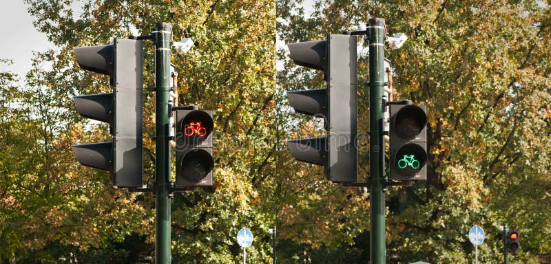 Two traffic lights stock photo. Image of direction, road - 32861696