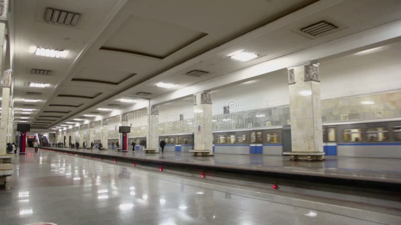 Two Trains Arrive at Metro Station with Three Stock Footage - Video of ...