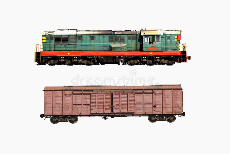 Two Trains Isolate on a White Stock Image - Image of wheel, technology ...
