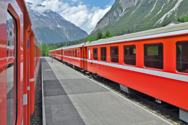 Two Trains Move Fast To the Different Directions. Stock Image - Image ...