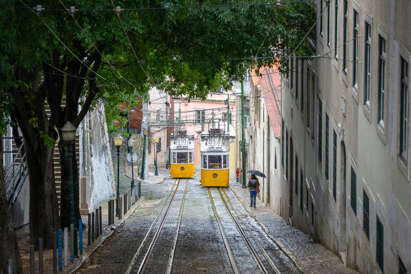 Two Tram on Line 28 in Lisbon, Portugal Editorial Stock Photo - Image ...