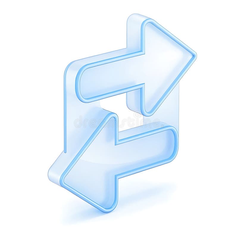 Two Translucent Blue Arrows Facing Opposite Directions Isolated on ...