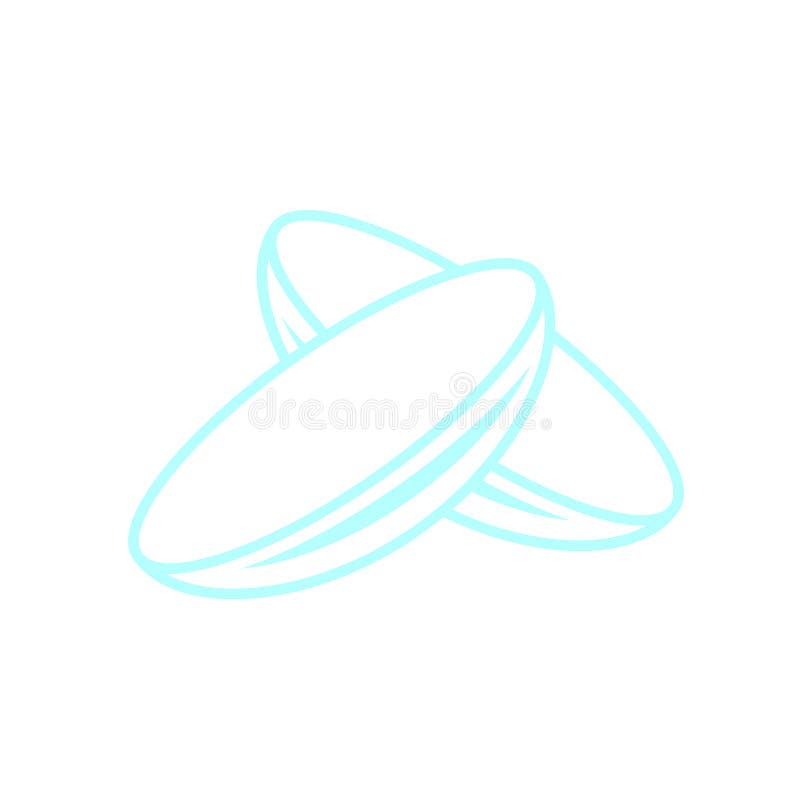 Two Transparent Contact Lenses Icon Stock Vector - Illustration of ...