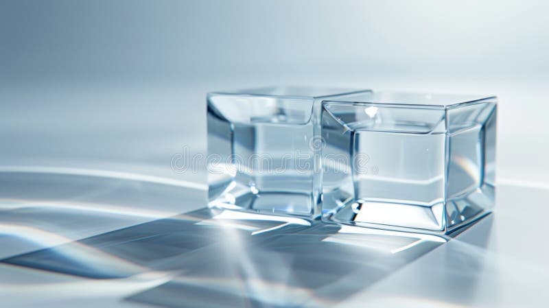 Two Transparent Glass Cubes Casting Reflections Stock Image - Image of smooth, clear: 324065139