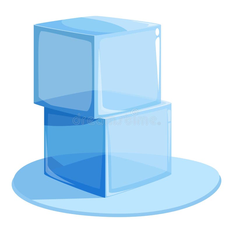 Two Transparent Ice Cubes Melting on Surface Creating Puddle Stock ...