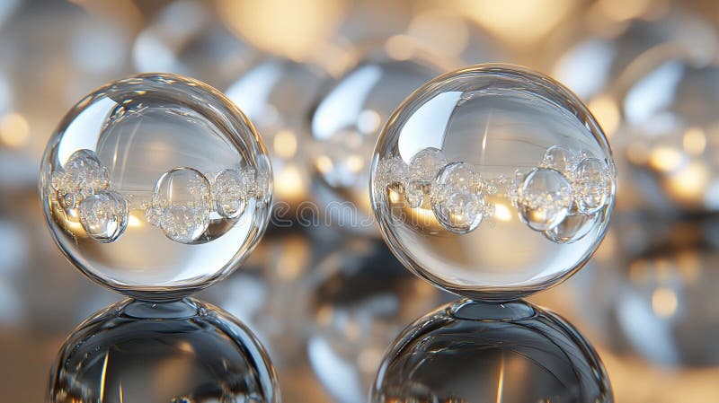 Clear Glass Spheres on Reflective Surface Create Intriguing Patterns ...