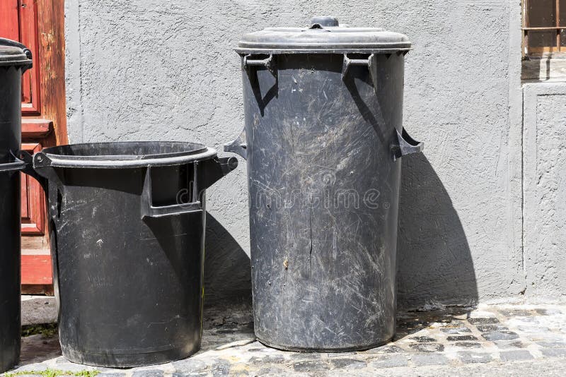Trash Basket with Pink Plastic Bag. Stock Photo - Image of bench, hotel ...