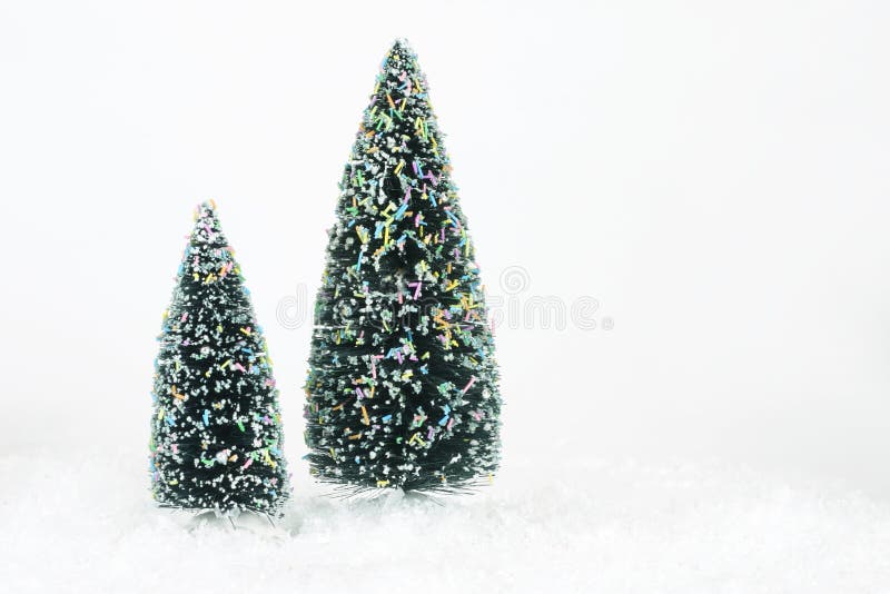 Two Trees United Under Heavy Snow Stock Image - Image of gray ...