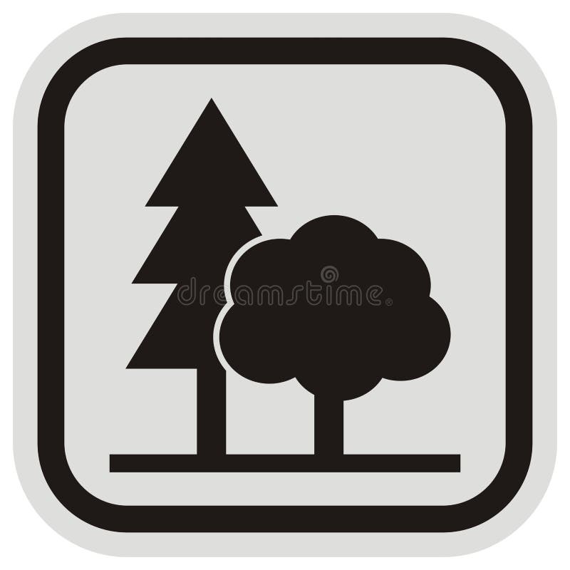 Two Trees, Black Silhouette at Gray and Black Frame, Eps. Stock Vector ...