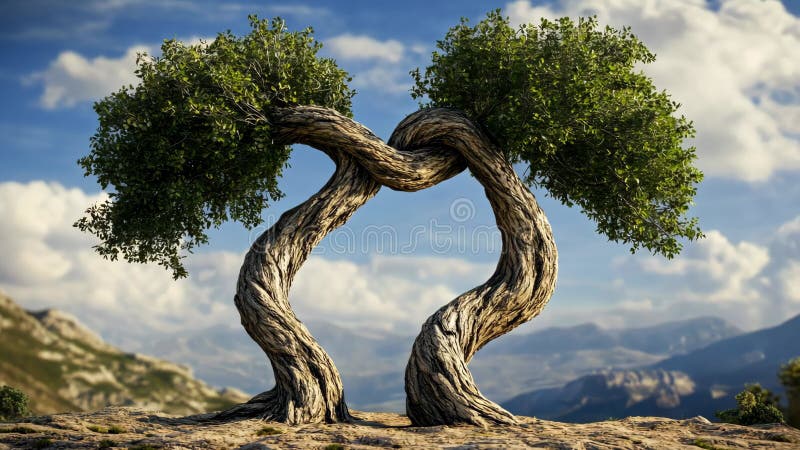 Two Trees Intertwining Forming Heart Shape Stock Video - Video of love ...
