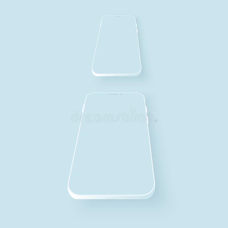Trendy Mobile Phone Template with Blank Screen for Design App. Vector ...