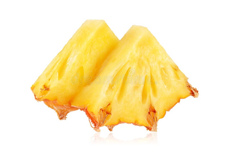 Two Triangle Slices of Pineapple Isolated on White Stock Image - Image ...