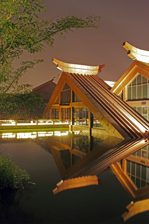 Two Triangular house stock photo. Image of chinese, lighting - 43256430