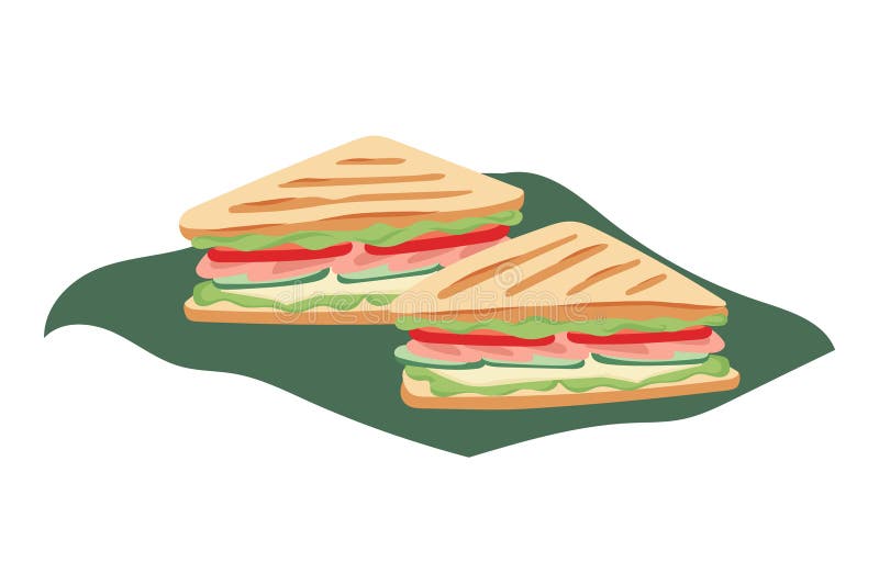 Two Triangular Sandwiches Vector Illustration. Two Halves of a Sandwich ...