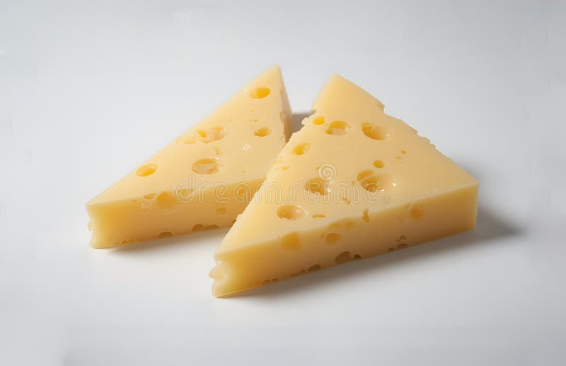 Isolated Yellow Dairy Food, a Piece of Swiss Cheese with Holes, a ...