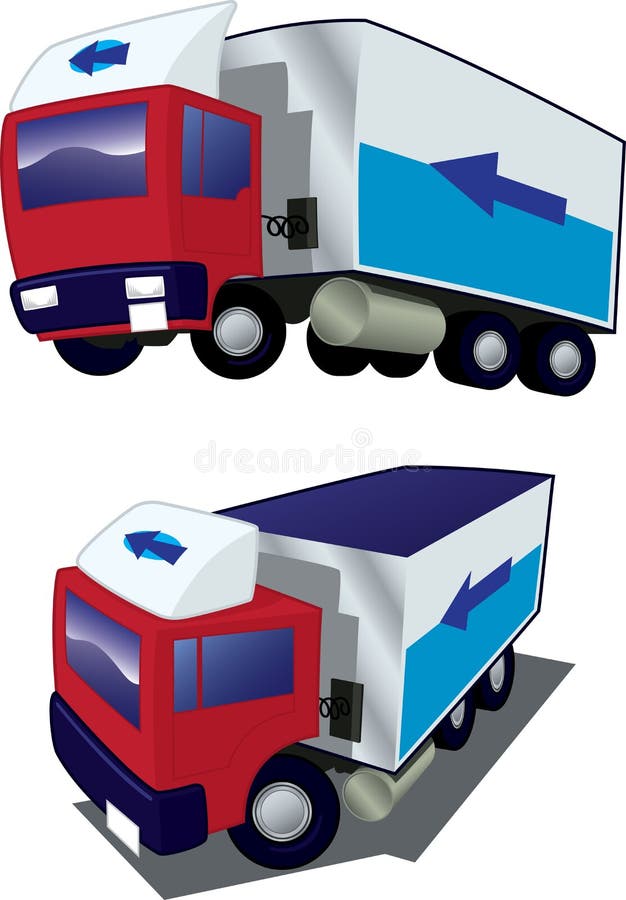 Two Trucks from Different Angles Stock Vector - Illustration of road ...