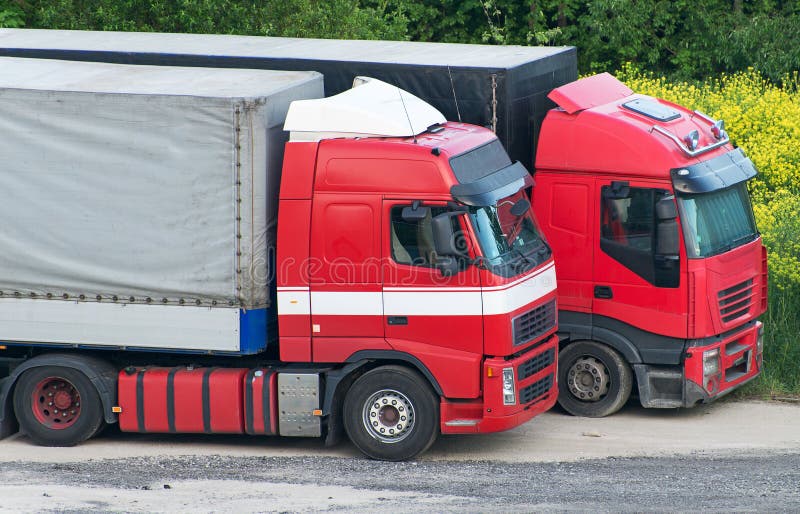 Two trucks. stock image. Image of industry, international - 73871695