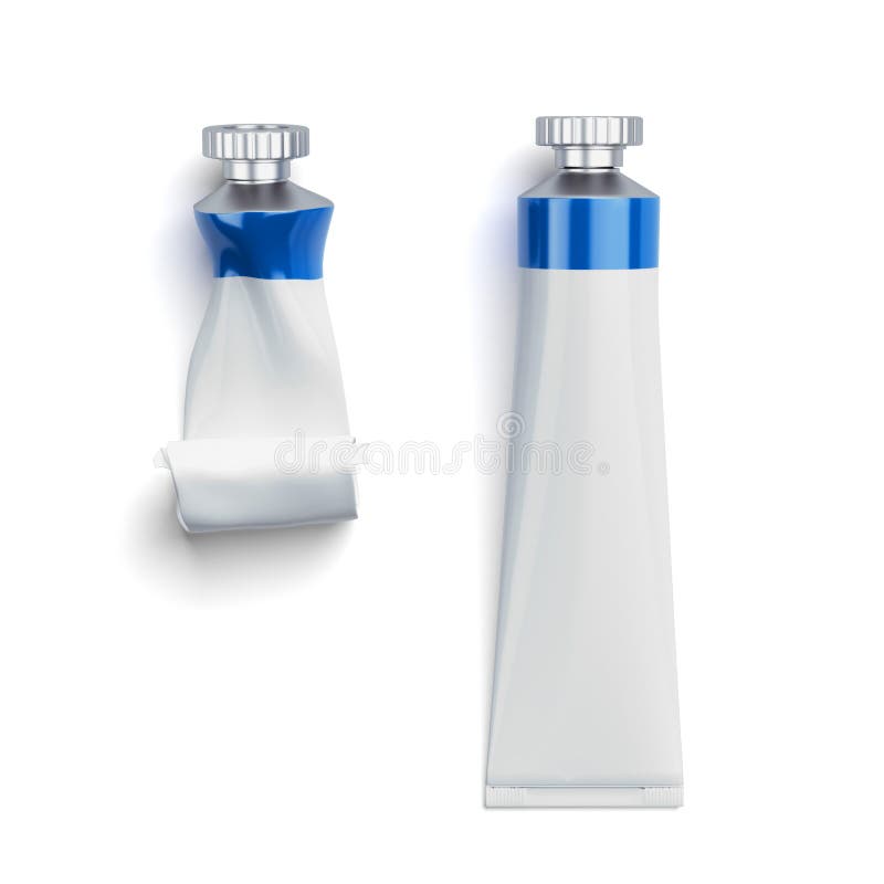 Two Tubes with Blue Oil Paint Stock Illustration - Illustration of ...