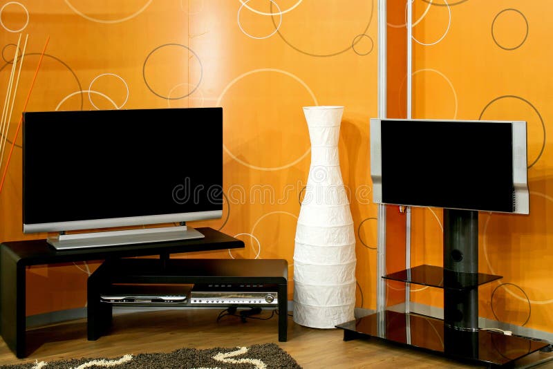 Two TVs stock photo. Image of channel, entertainment, shelf - 5264112