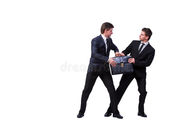 The Two Twins Businessmen Arguing with Each Other on White Stock Image ...