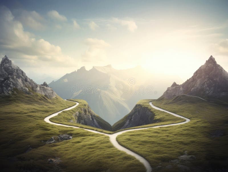 Paths Merging Stock Illustrations – 134 Paths Merging Stock ...