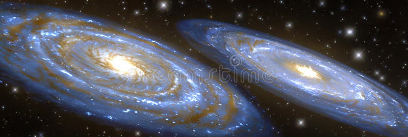 Two Twisting Objects Hovering in the Sky Stock Illustration ...