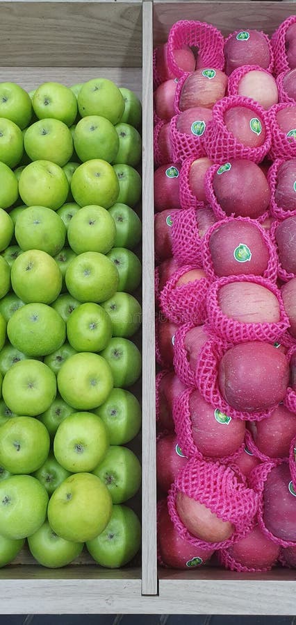 Two Type of Apple Fruits with Different Taste Editorial Image - Image ...