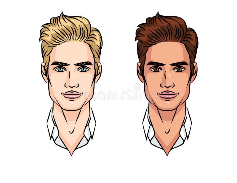 Two Types of Appearance of a Young Man Stock Illustration ...