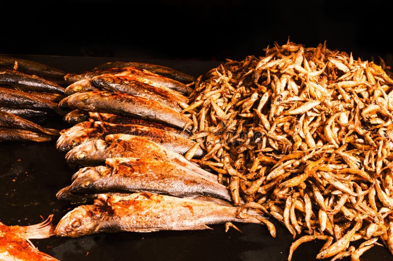 Two Types of Fried Fish on the Grill Stock Photo - Image of ingredient ...