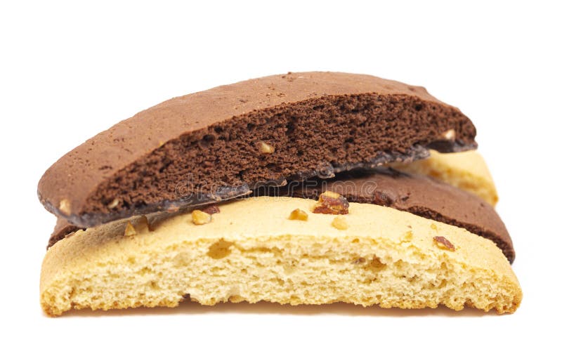 Two Types of Gourmet Biscotti on a White Background Stock Image - Image ...