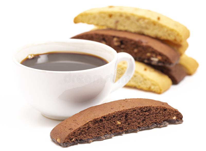 Two Types of Gourmet Biscotti on a White Background Stock Image - Image ...