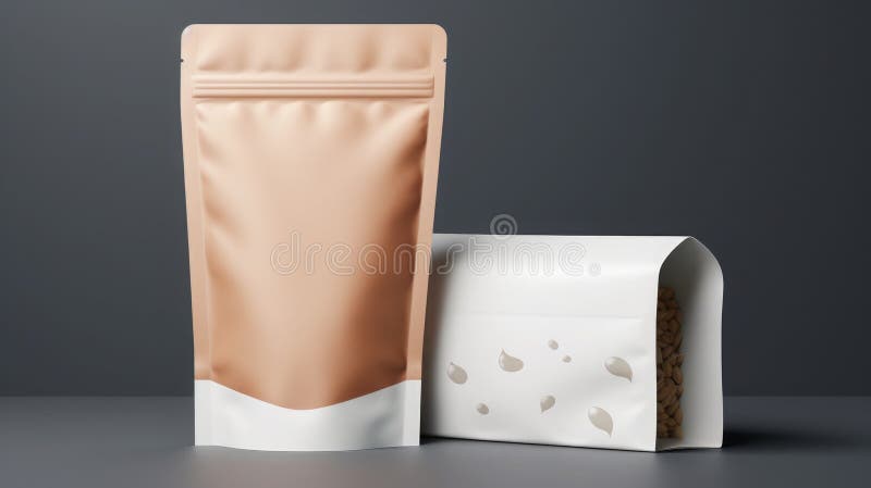 Two Types of Packaging Bags for Food or Product Packaging Stock Image ...