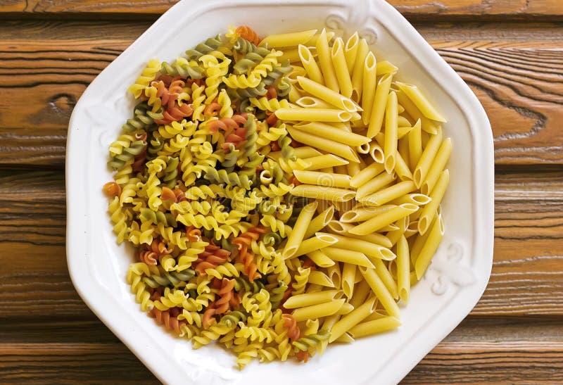 Two Types of Pasta on a Plate Stock Photo - Image of natural, diet ...