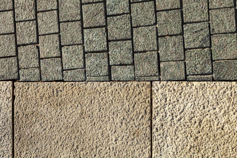 Two Types of Tiles. Stone Path in the Park Stock Image - Image of ...