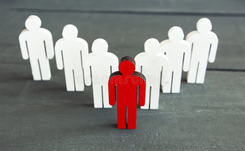 Two Types of Wooden Persons on the Wooden Table Stock Photo - Image of ...