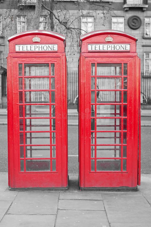 Red Telephone Booth in London Isolated on White Stock Photo - Image of ...