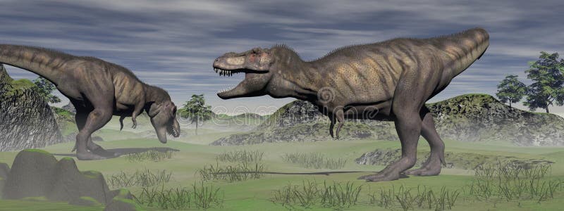 Two tyrannosaurus stock illustration. Illustration of claws - 39090997