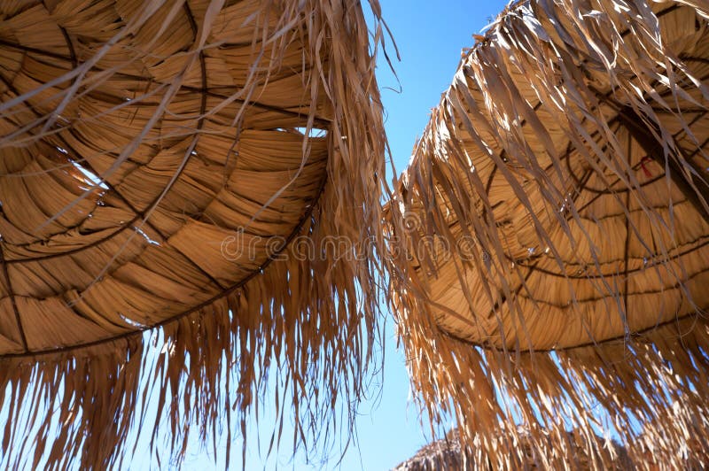 Two umbrellas stock image. Image of season, sand, summer - 78393279