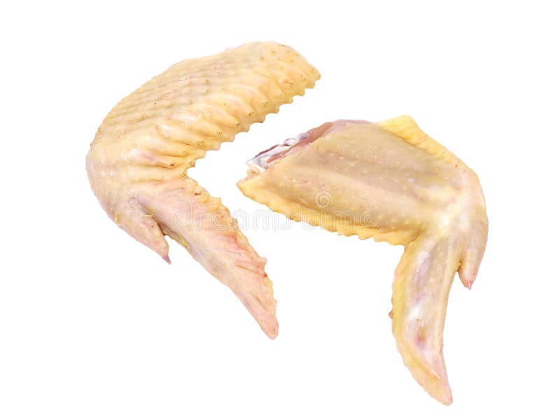 Two Uncooked Chicken Wings.Isolated. Stock Photo - Image of protein ...