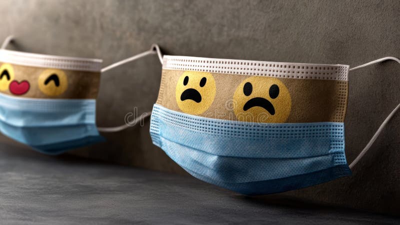 Two Unique Patterned Face Masks for Comfort and Protection Two Stock ...