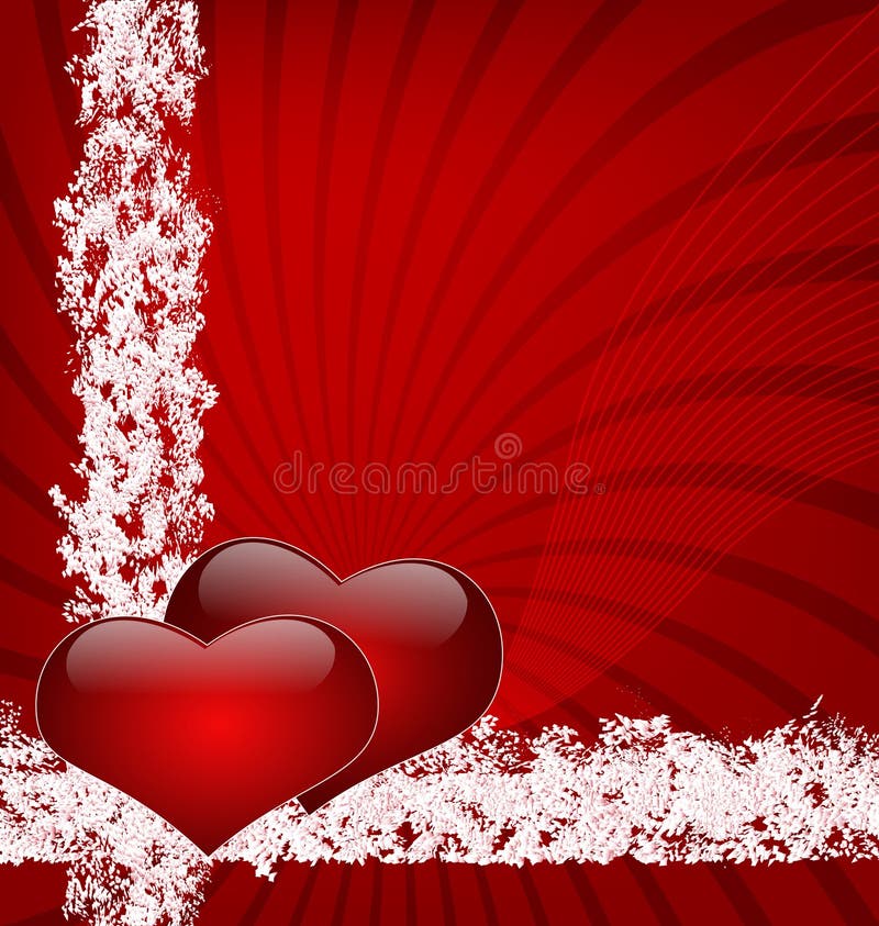Valentine`s Day. Two Hearts United For Valentines Card Stock Vector ...