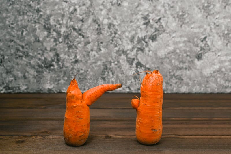 Two Unusual Carrots of a Strange Shape Stock Photo - Image of healthy ...