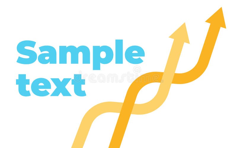 Two Upward Intertwining Trend Arrows with Space for Text. Price Rise ...