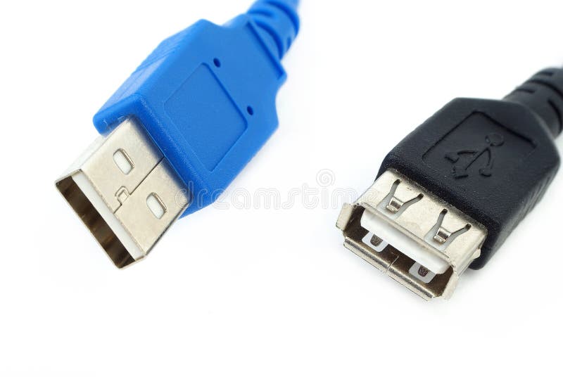 Two USB cables stock image. Image of communication, blue - 11068195