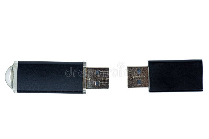 Two USB Flash Drive Isolated on White Background Stock Photo - Image of ...