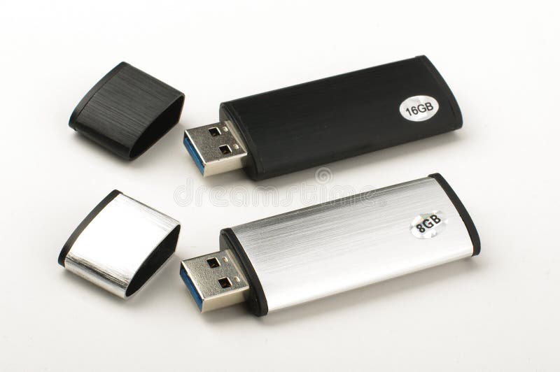 Two USB Pen Drives Isolated on the Bright Background Stock Image ...